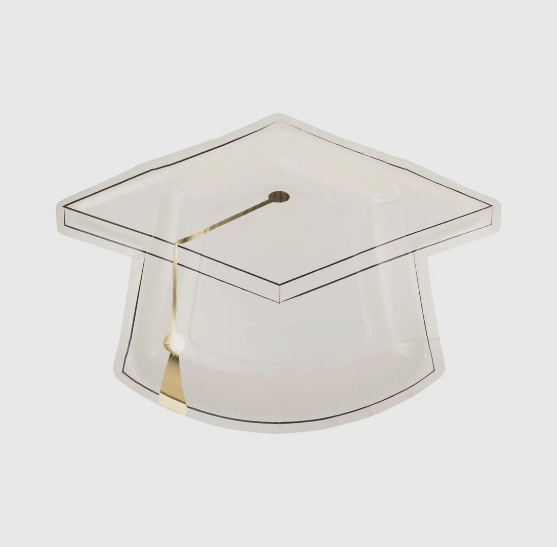 White Graduation Cap Plates – Little Lang's